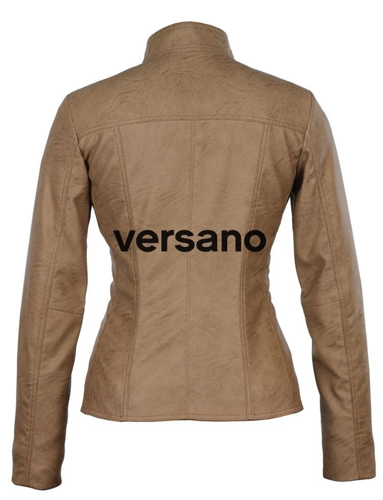 Imitation leather jacket ladies Versano LR 315 Camel - Versano
