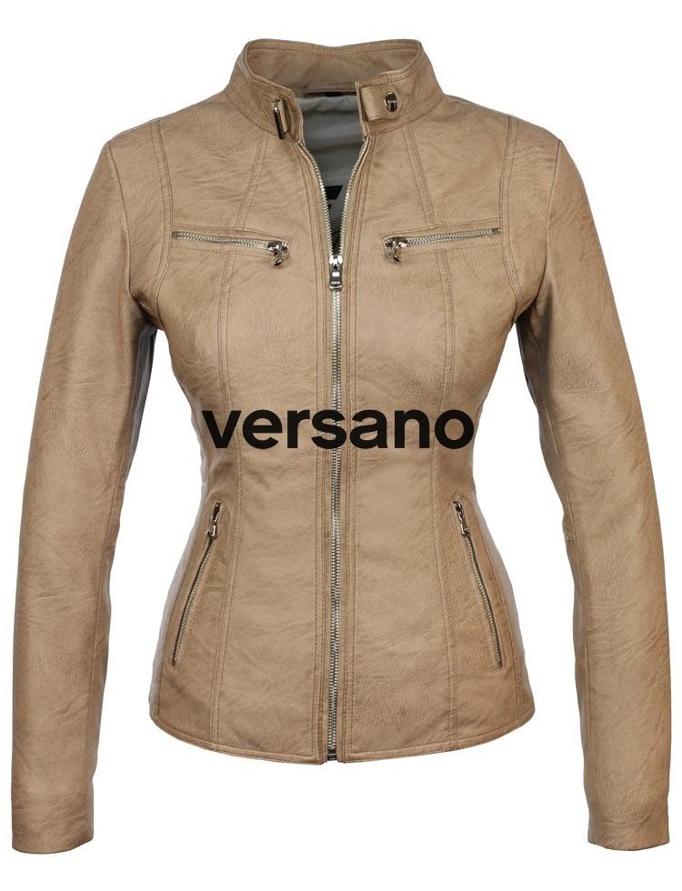Imitation leather jacket ladies Versano LR 315 Camel - Versano
