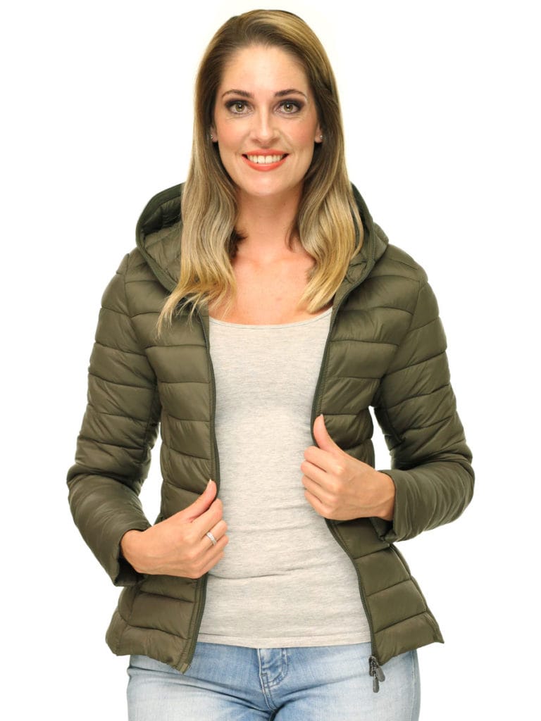 Dames gewatteerde jas groen Jennifer Versano, donsjassen voor dames