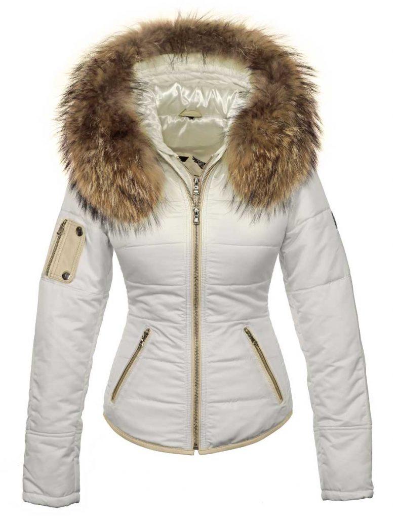Dames winterjas kort wit Shamila Versano, dames winterjassen