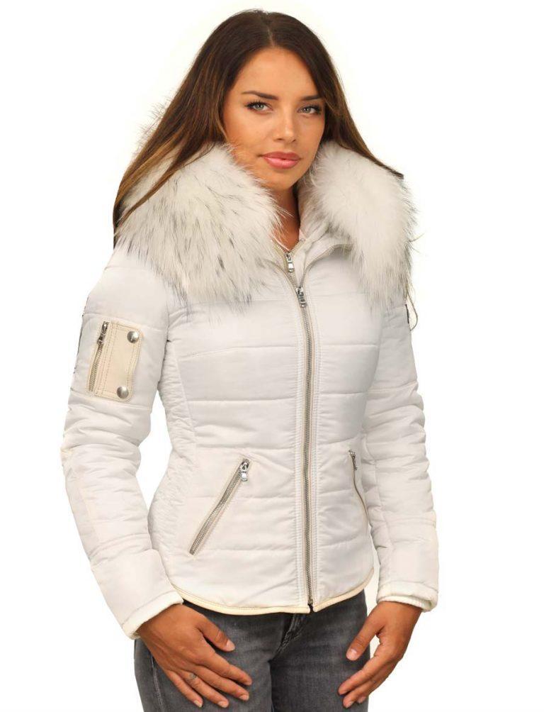Dames winterjas kort wit Shamila Versano, dames winterjassen