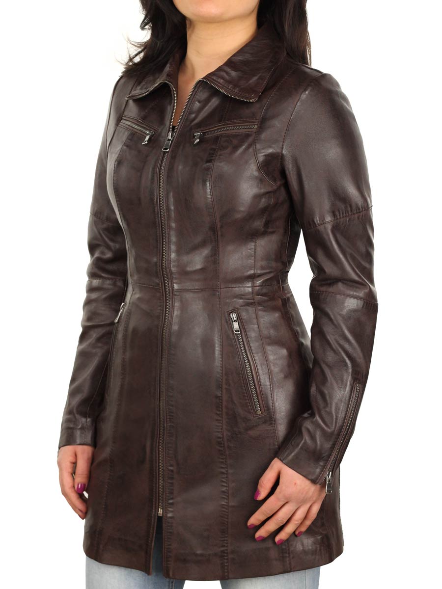 Lange Leren Dames Jas Bruin Versano 312 Leren Jas Dames Lang Model Lange Leren Dames Jas Bruin Versano 312 Leren Jas Dames Lang Model