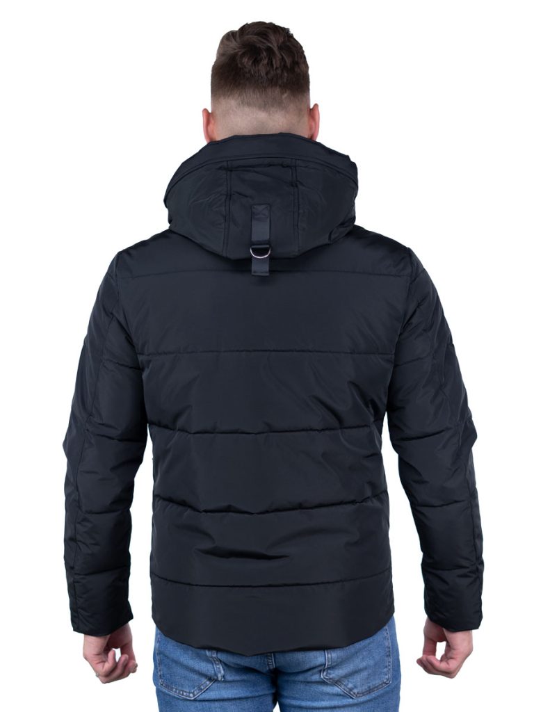 Korte heren winterjas zwart George Versano, korte winterjassen heren